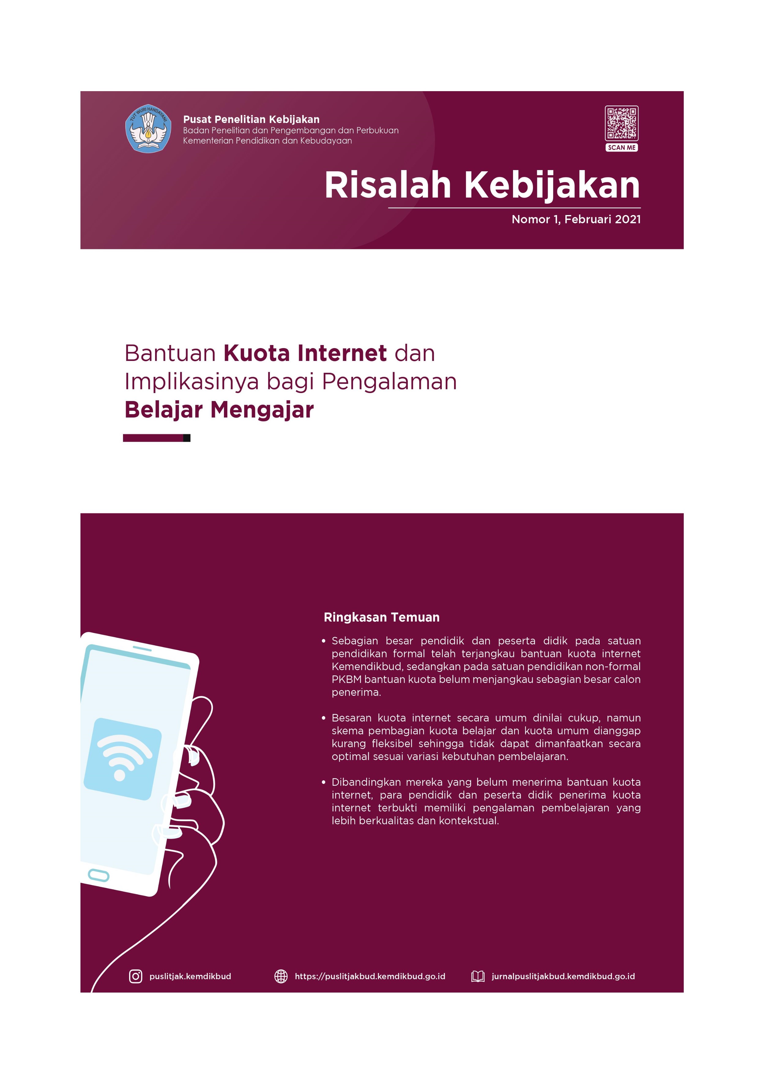Bantuan Kuota Internet dan Implikasinya bagi Pengalaman Belajar Mengajar | Pusat Standar ...