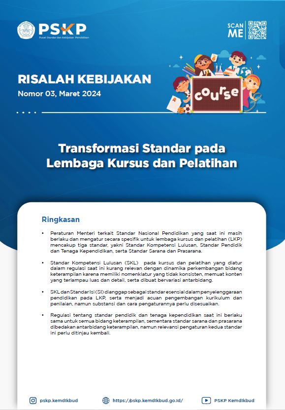 Transformasi Standar pada Lembaga Kursus dan Pelatihan | Pusat Standar ...